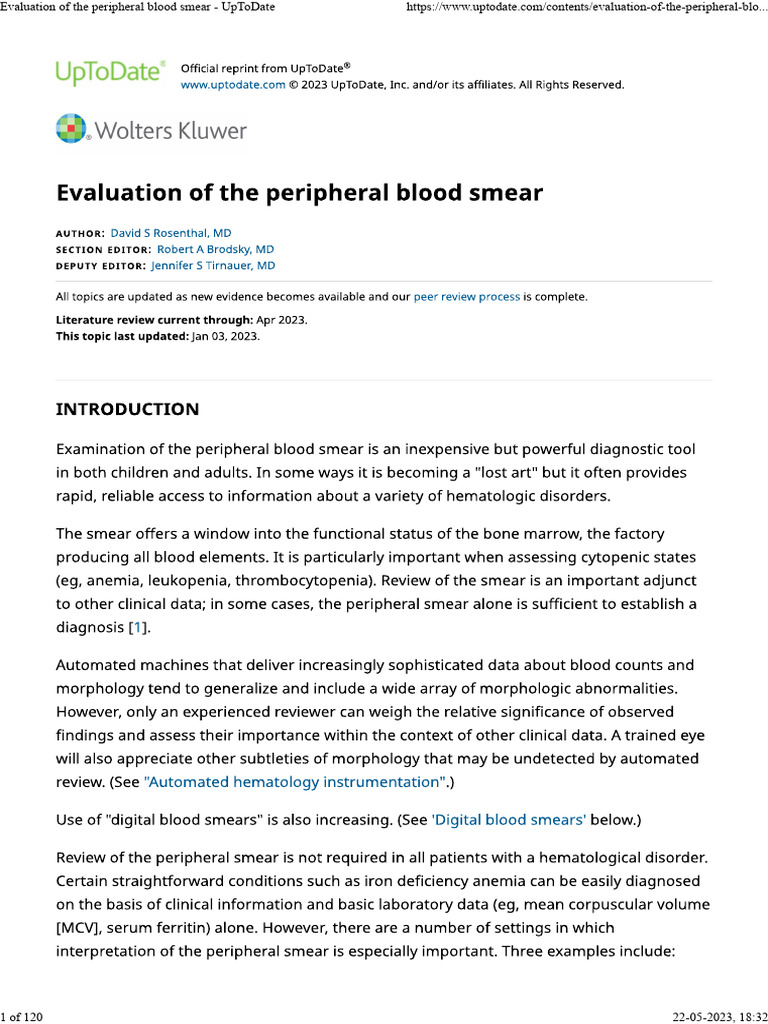 Peripheral Blood Smear | PDF