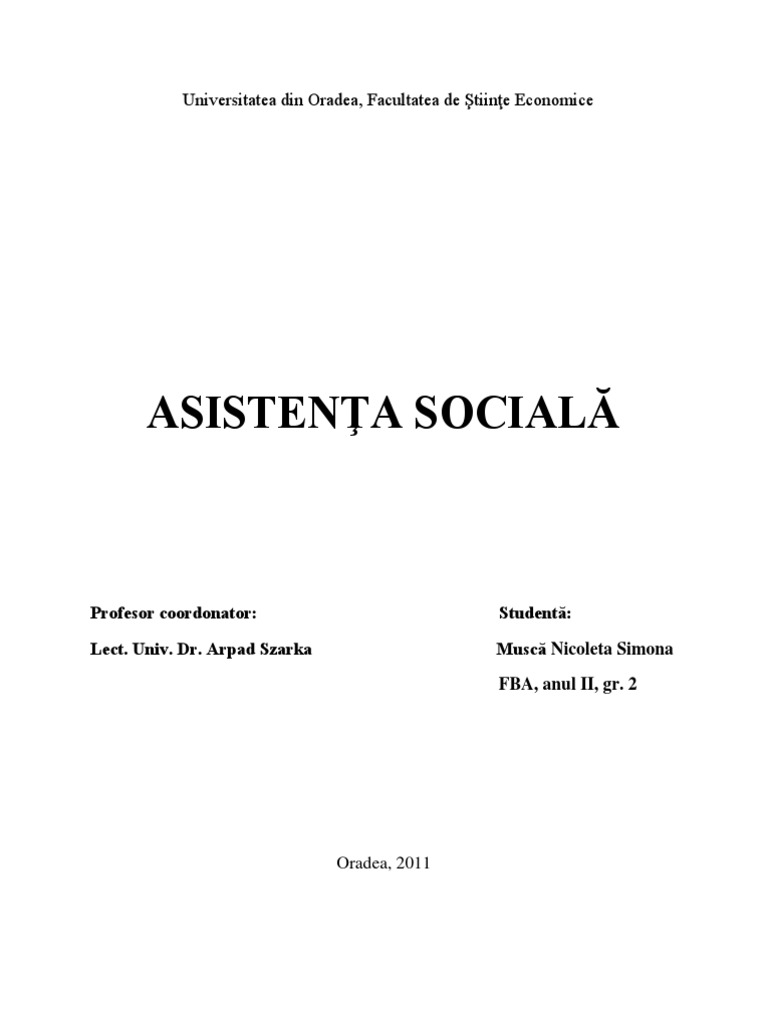 Asistenta Sociala | PDF