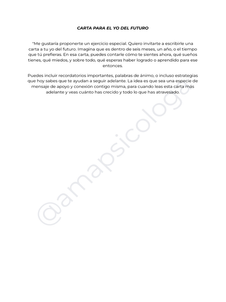 Carta para El Yo Del Futuro | PDF