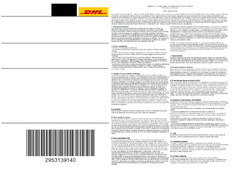 Doe-Guia Paqueteria DHL 1213042085937099 | PDF