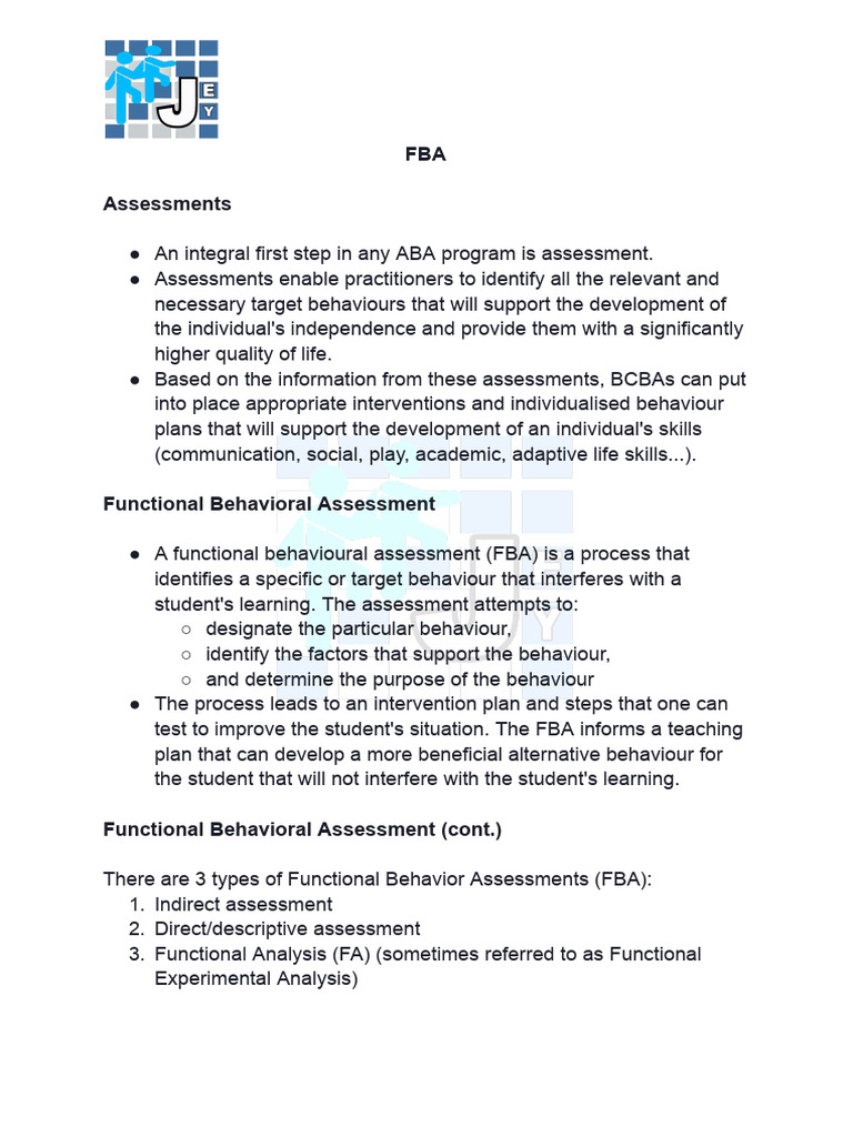 Fba & Behaviour Modification | PDF | Behavior Modification | Behaviorism