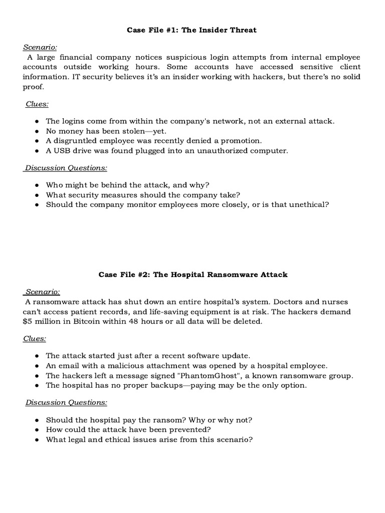 Case files | PDF | Ransomware | Security
