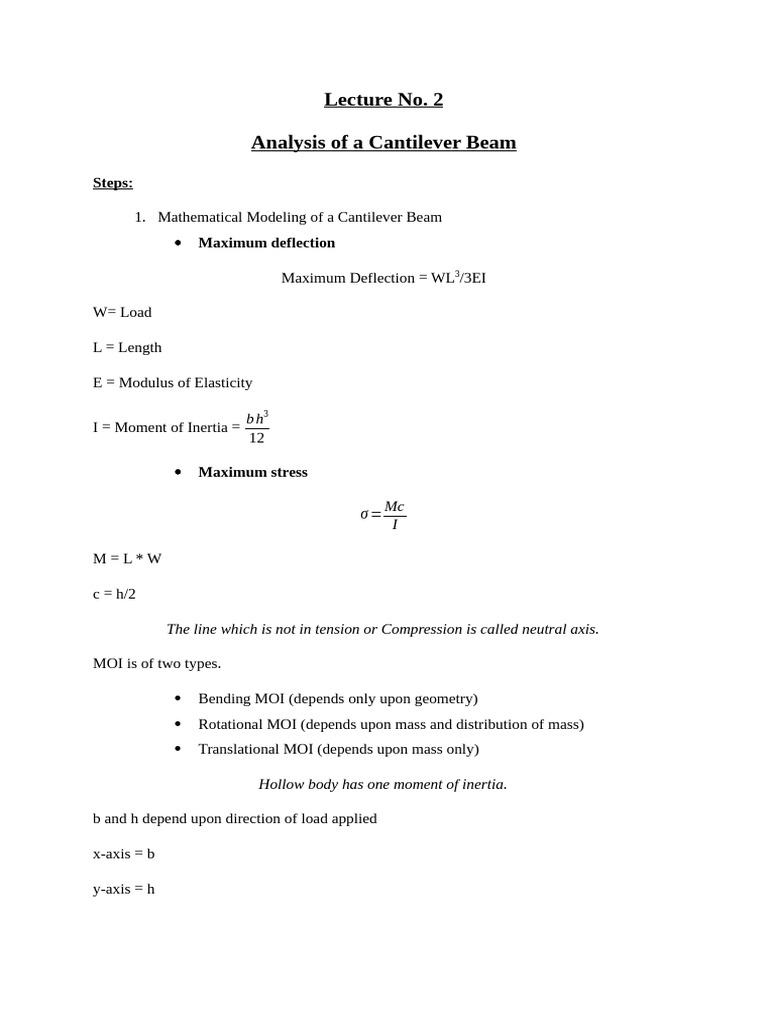 Lecture no 02 FEM | PDF | Beam (Structure) | Mechanical Engineering