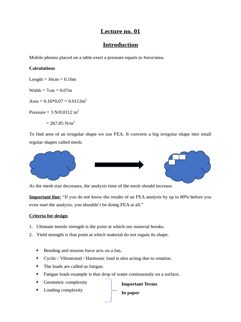 Lecture no 01 FEM | PDF Lecture no 01 FEM | PDF