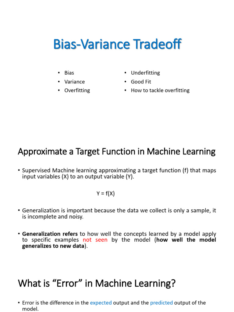 Lec-1 Bias-variance-Tradeoff | PDF | Errors And Residuals | Bias Of An Estimator