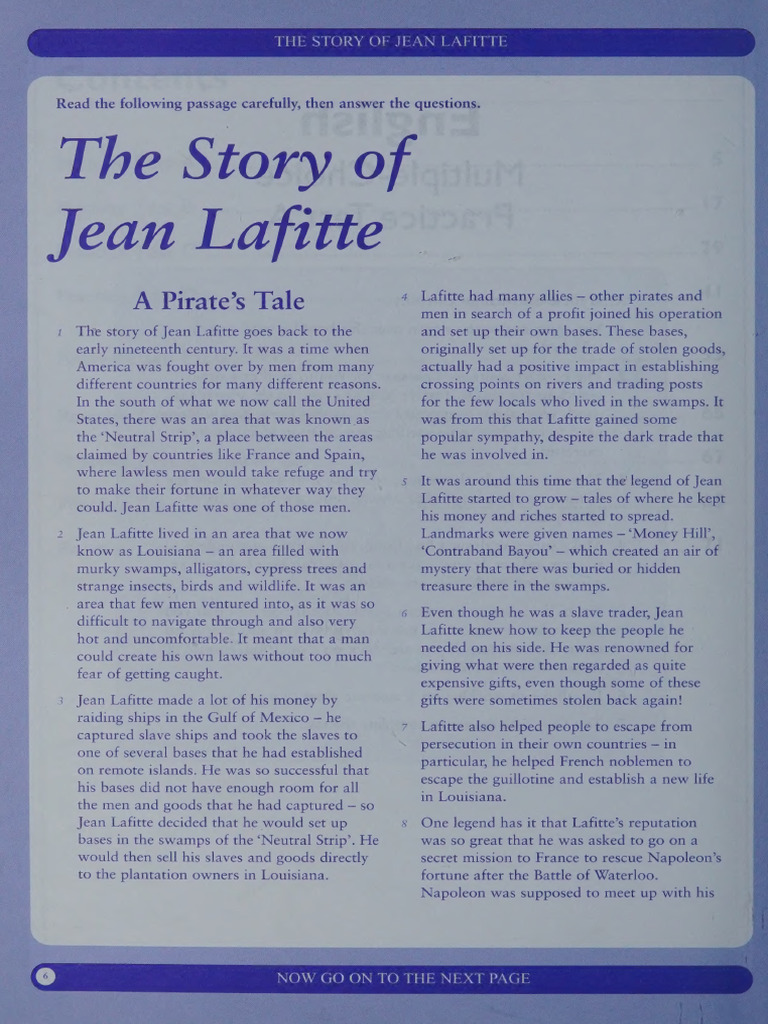 Jean Lafitte: Pirate and Treasure Legend | PDF | Piracy | Adverb