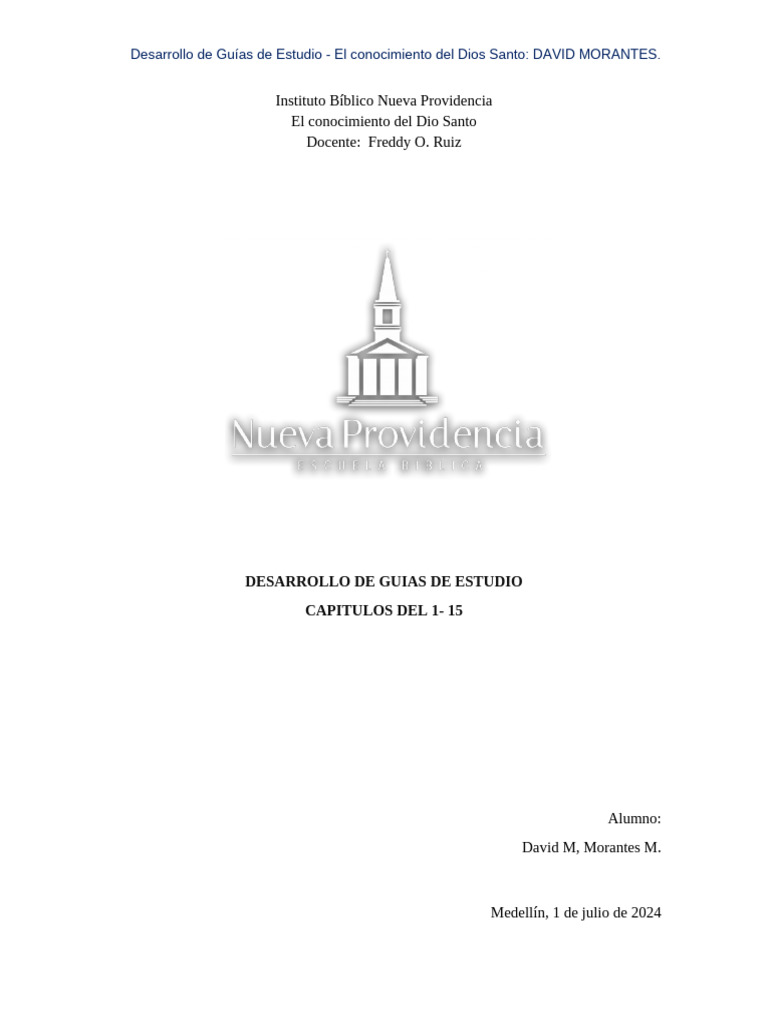 GUÍA DE ESTUDIO CAPITULOS 1- 15_DM3 (1) | PDF | Dios | Fe