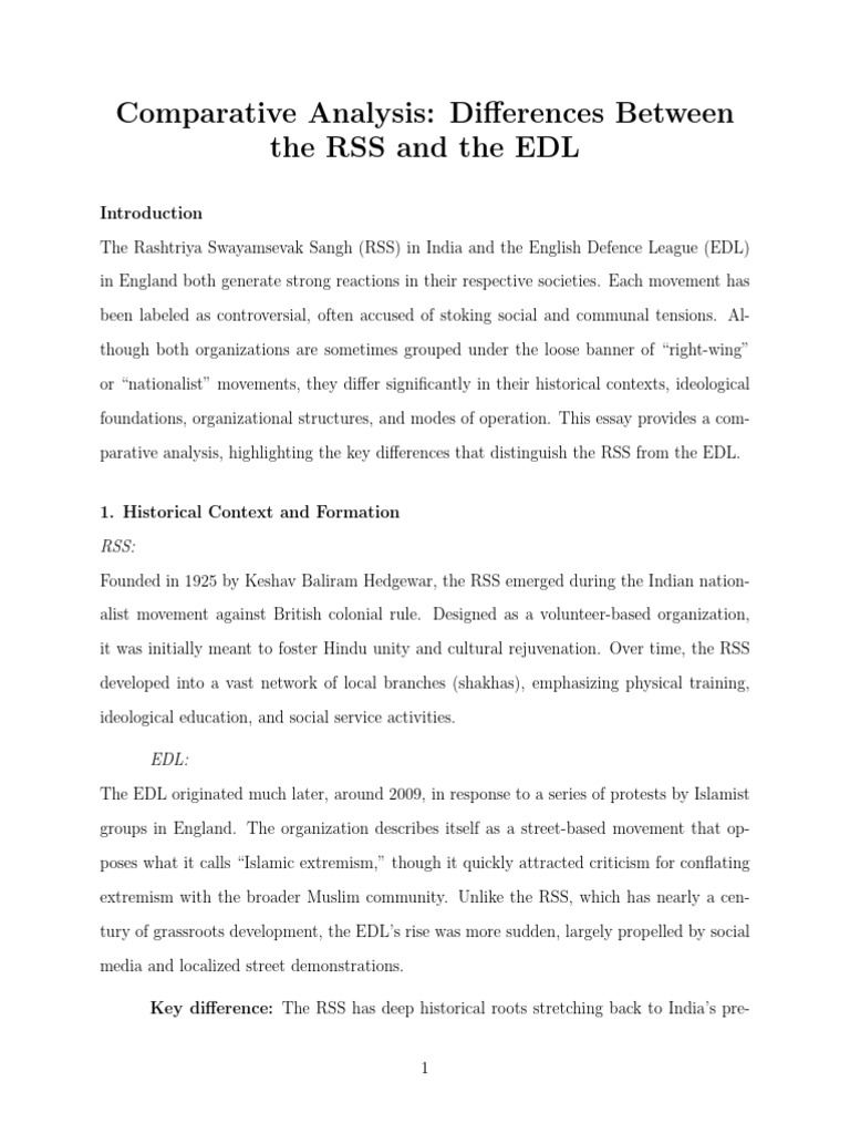 Rss Vs Edl | PDF | Bharatiya Janata Party | Political Science
