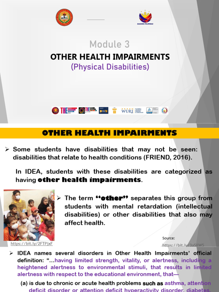 3 Module 3-OTHER HEALTH IMPAIRMENTS (Physical Disabilities) | PDF ...