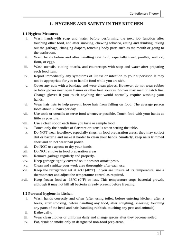Hygiene and Safety in The Kitchen | PDF | Kitchen Utensil | Hygiene