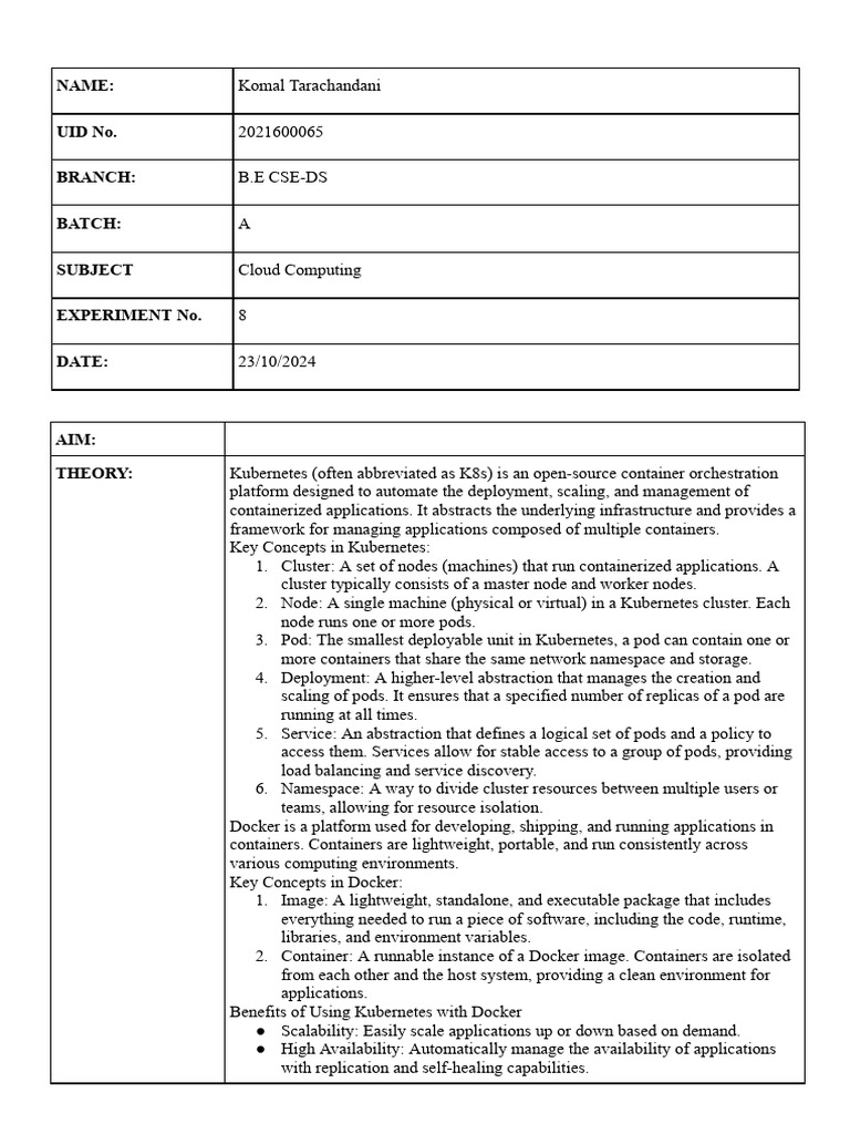 Cloud-Exp7.docx | PDF | Software Development | Computing