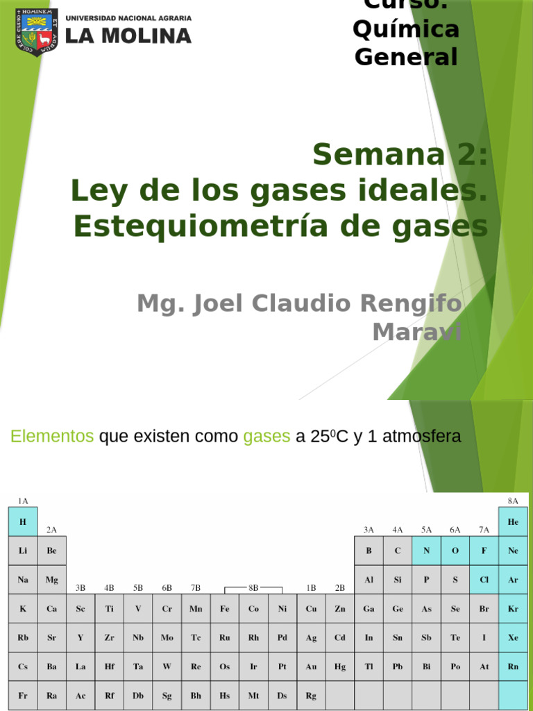 Semana 2 QG | PDF | Gases | Presión