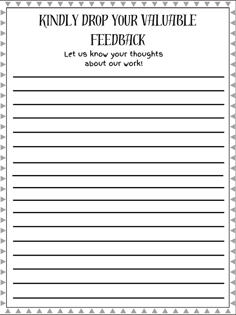Feedback Sheet | PDF