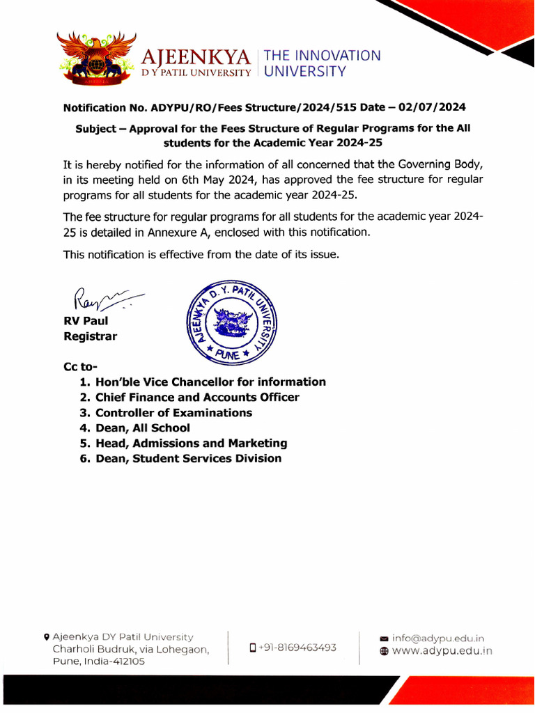 20.ADYPU Fees-Structure 24 25 | PDF