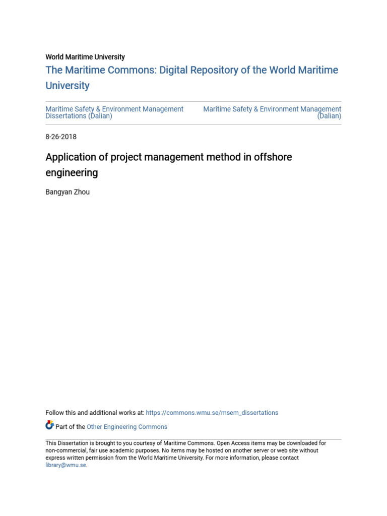 Application of Project Management Method in Offshore Engineering | PDF ...