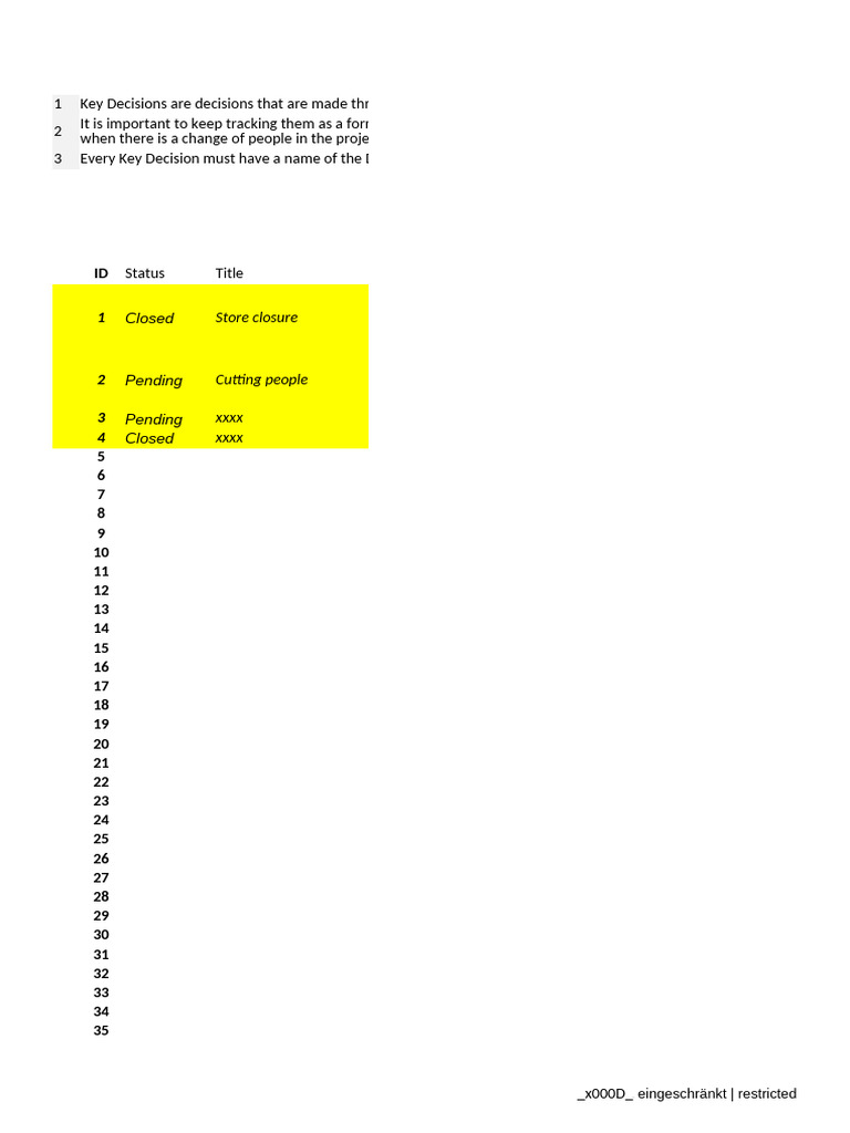 Key Project Decisions Tracking Guide | PDF | Economies