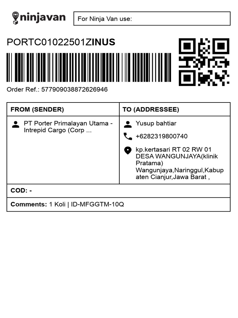 Request Awb Ninja Zinus [i] - 1 Feb 2025 3 Awb | PDF