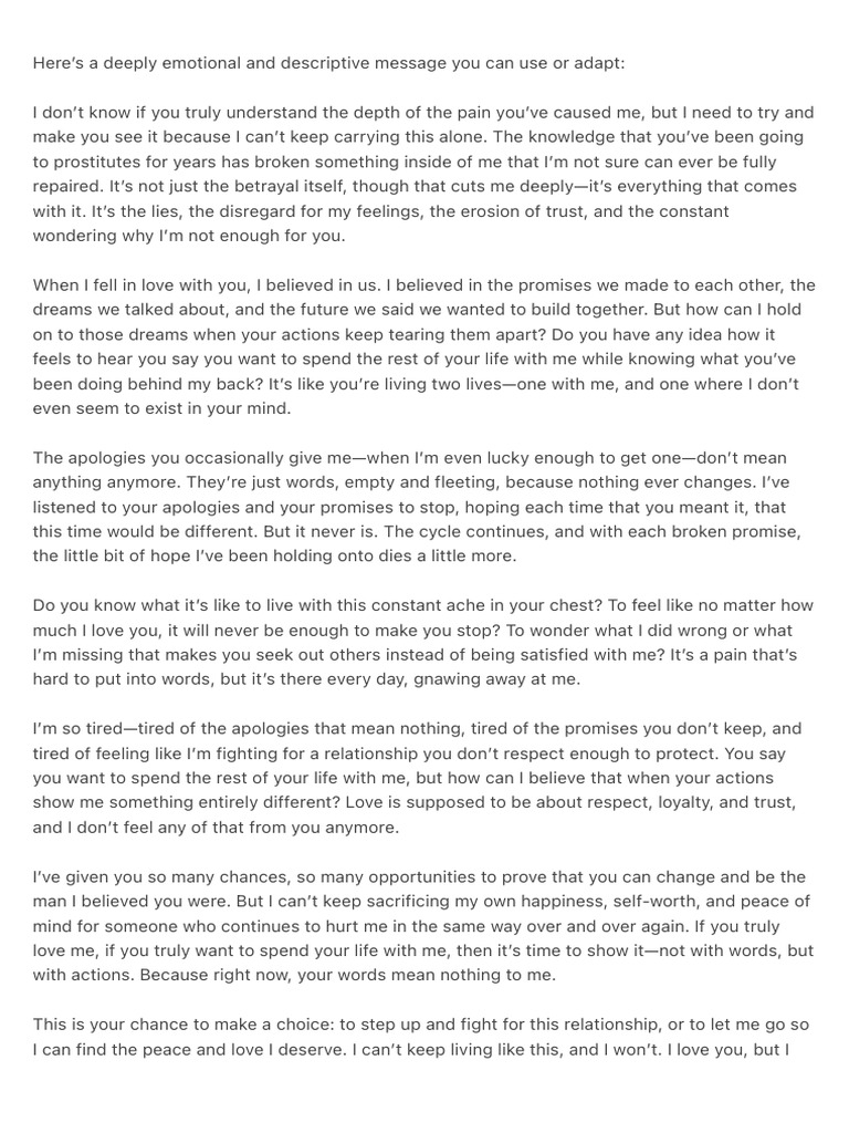 Here’s a Deeply Emotional and Descriptive Message You Can Use or Adapt ...