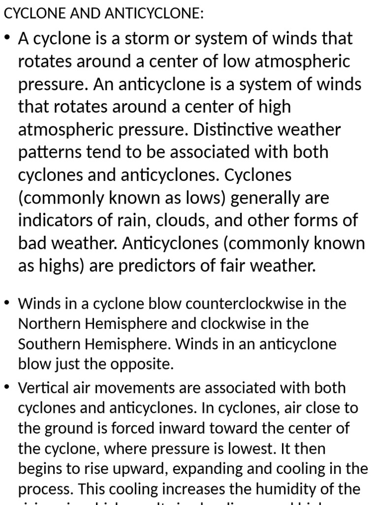 Cyclone and Anticyclone Explained | PDF | Cyclone | Tropical Cyclones