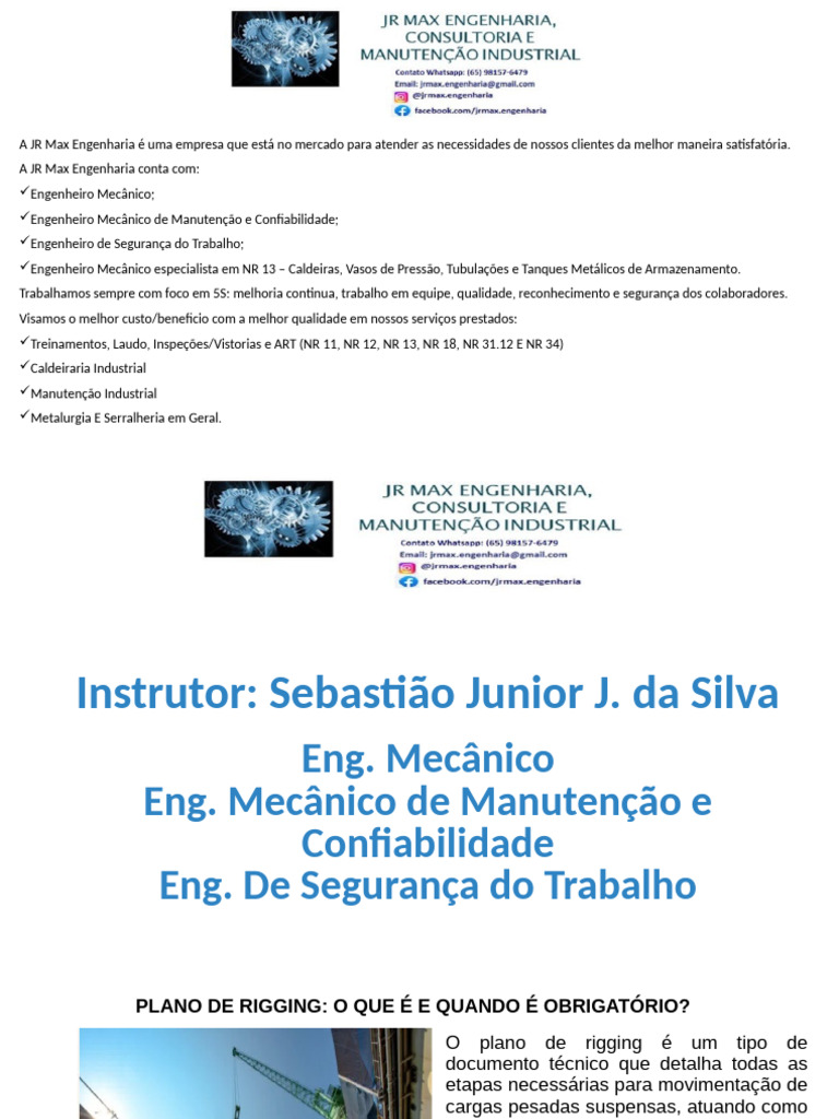 PLANO DE RIGGIN - O QUE É E QUANDO É OBRIGATORIO | PDF | Guindaste ...