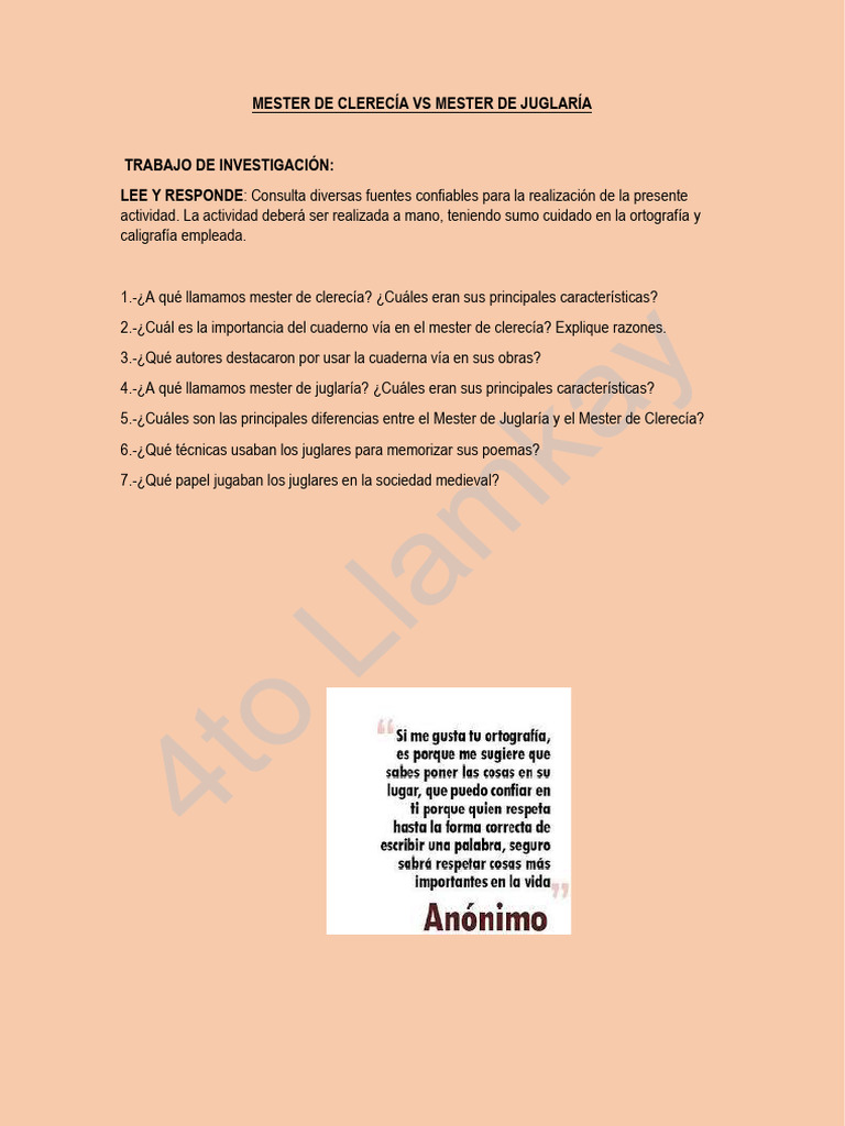 Mester de Clerecía VS Mester de Juglaría | PDF