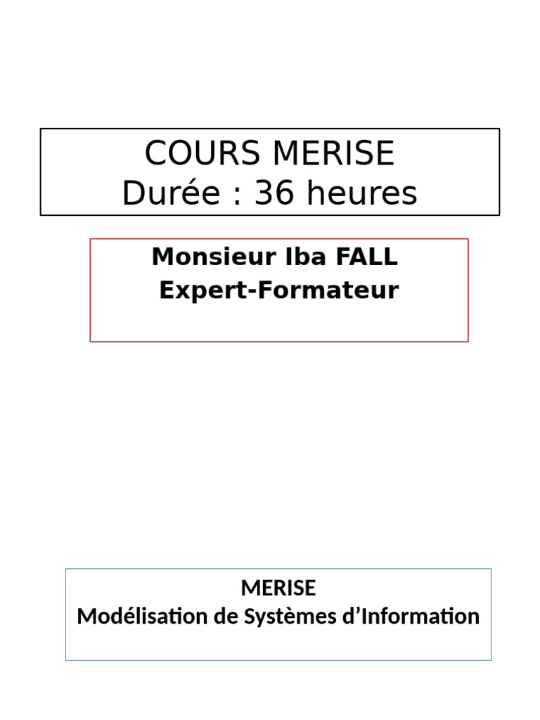 Cours Sur MERISE Ver 2 [Enregistrement Automatique] | PDF | Développement de logiciel | Sciences ...