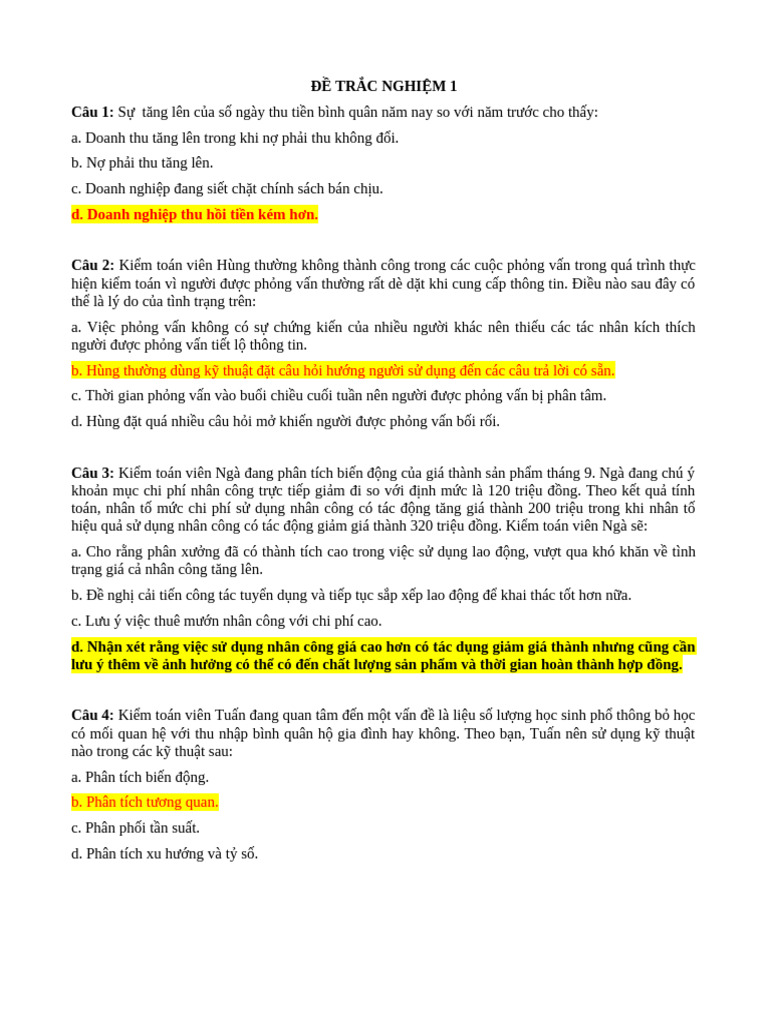 [123doc] - ueh-kiem-toan-hoat-dong-de-trac-nghiem | PDF
