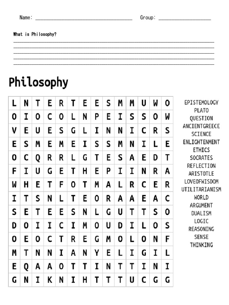What is Philosophy_Word Search | PDF