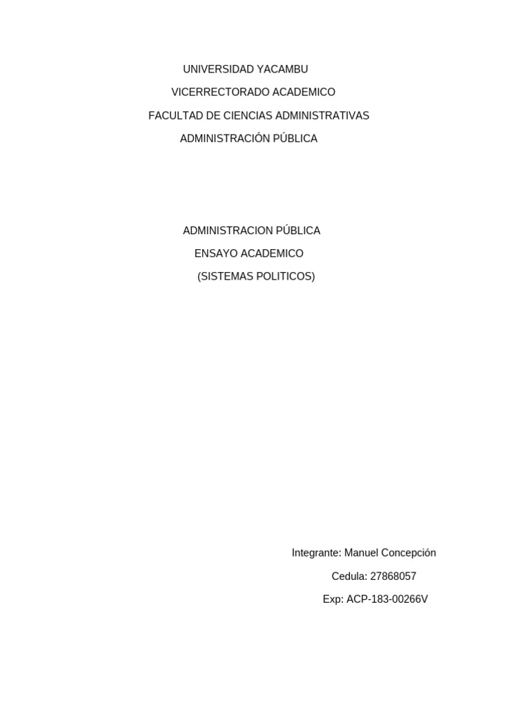 Ensayo Unidad 2 Manuel Concepcion | PDF | Liberalismo | Democracia
