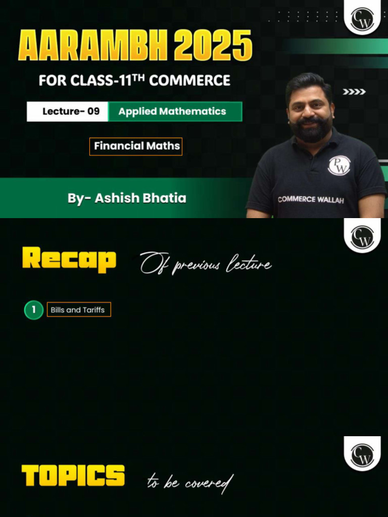 Financial Maths 09 - Class Notes | PDF