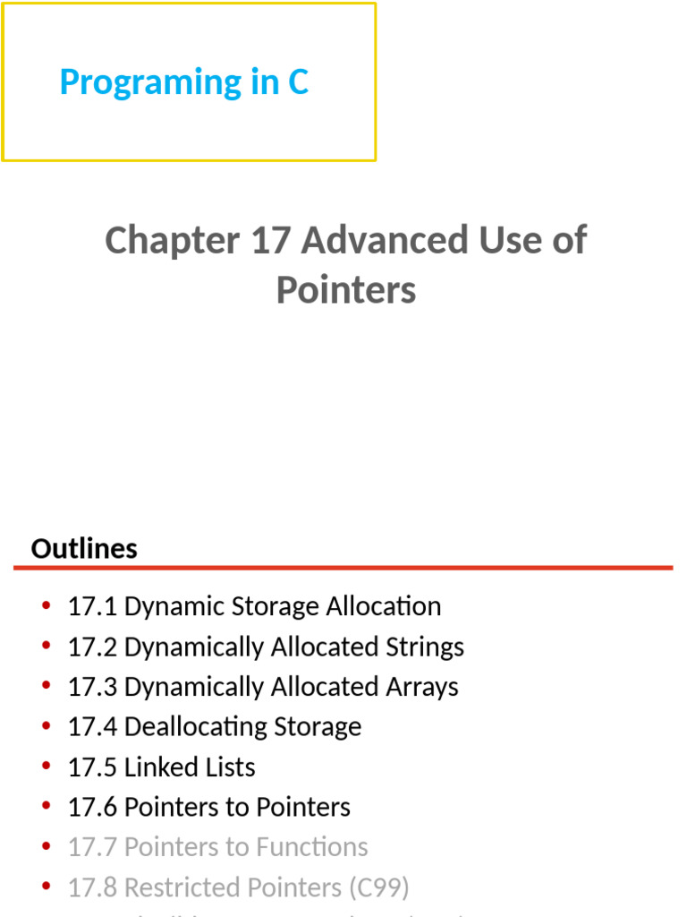 17.Chapter17 Advanced Uses of Pointers | PDF | Pointer (Computer Programming) | String (Computer ...