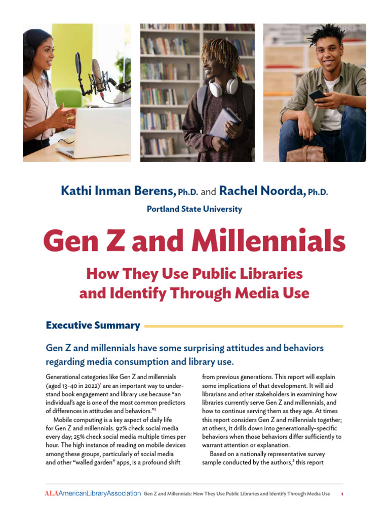 Gen Z and Millennials Report | PDF | Libraries | Books