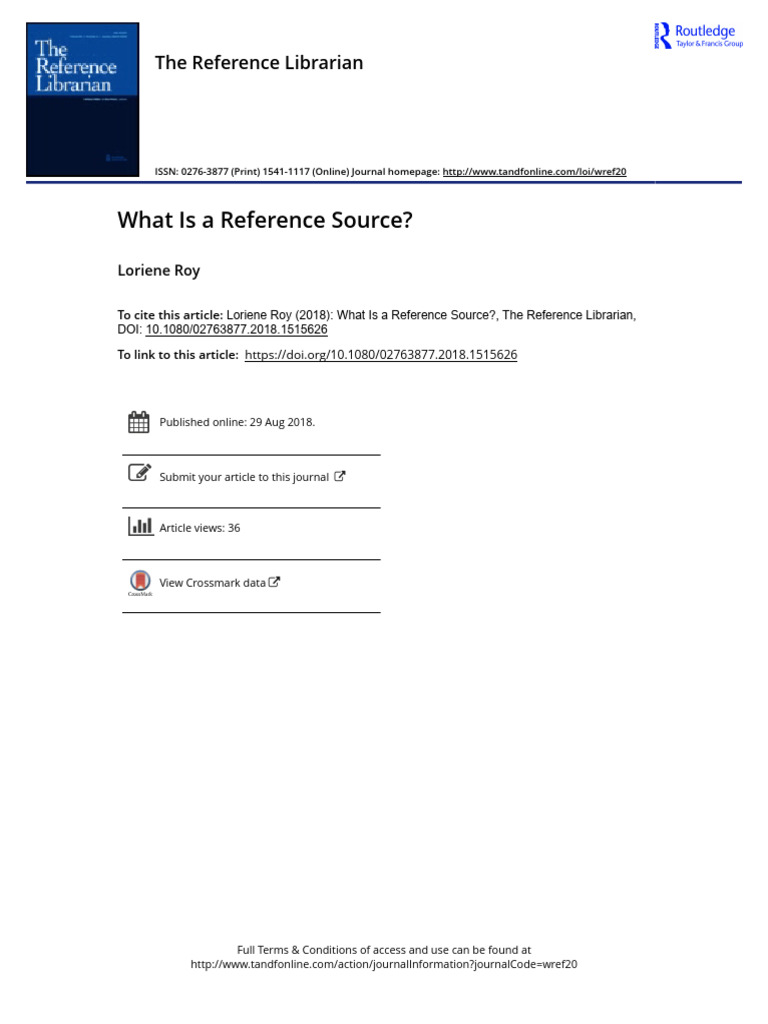 What Is A Reference Source-Loriene Roy 2018 | PDF | Books | Libraries