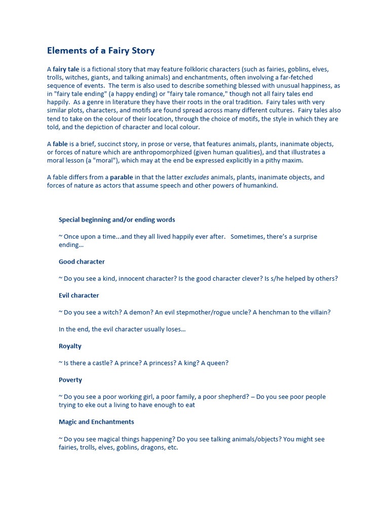 10 Elements-of-Fairy-Tales | PDF | Fairy Tales | Fairies