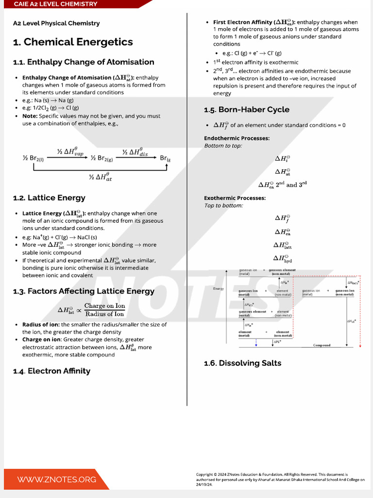 Chem A2 Znotes | PDF