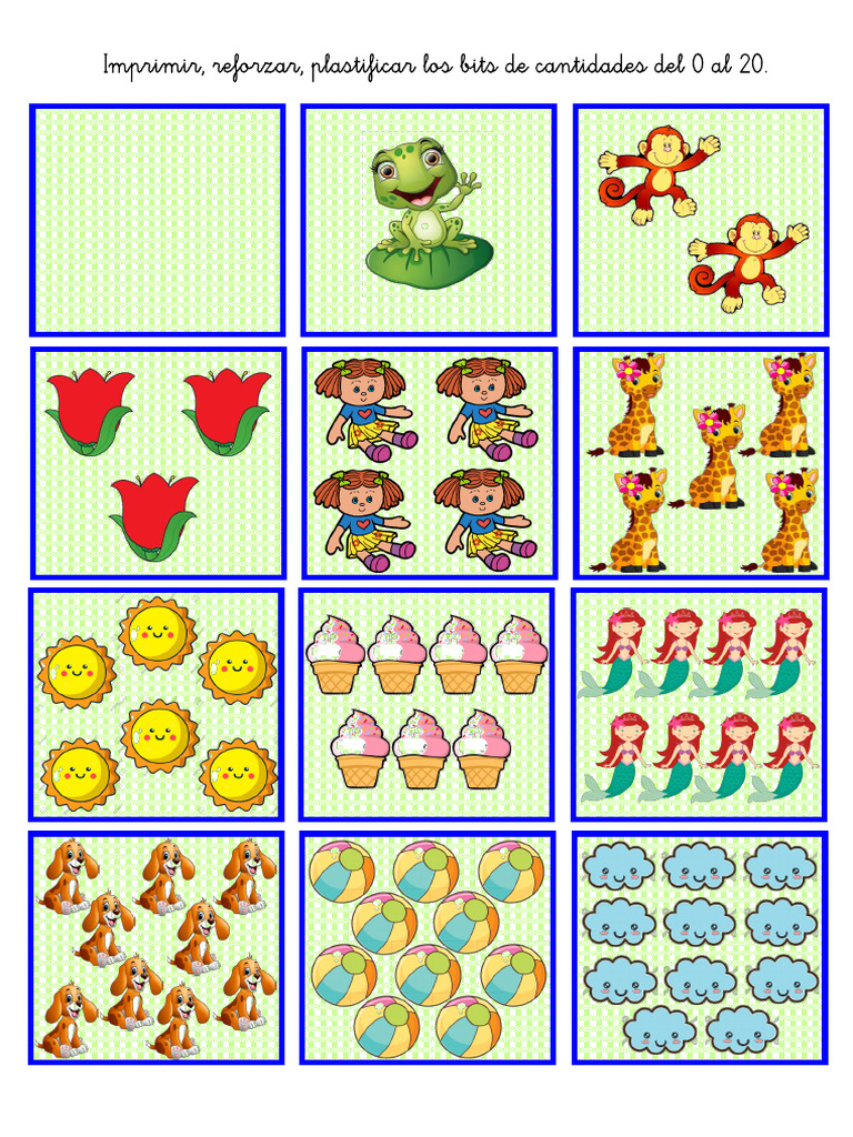 Minibits De Cantidades Del 0 Al 20 Pdf