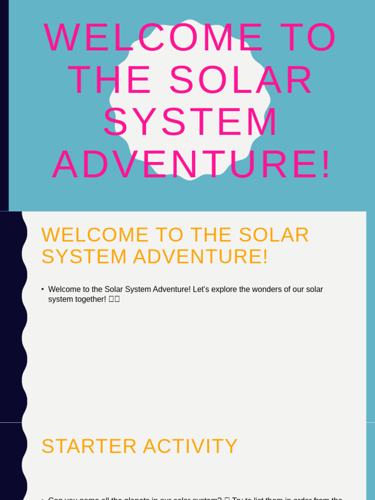 Welcome To The Solar System Adventure! | PDF