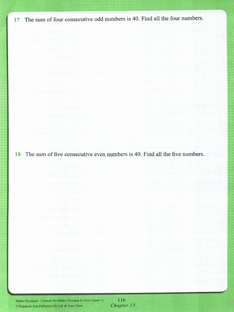 Math Olympiad Junior 1 Primary 1 and 2 Grade by Terry Chew - Part120 | PDF