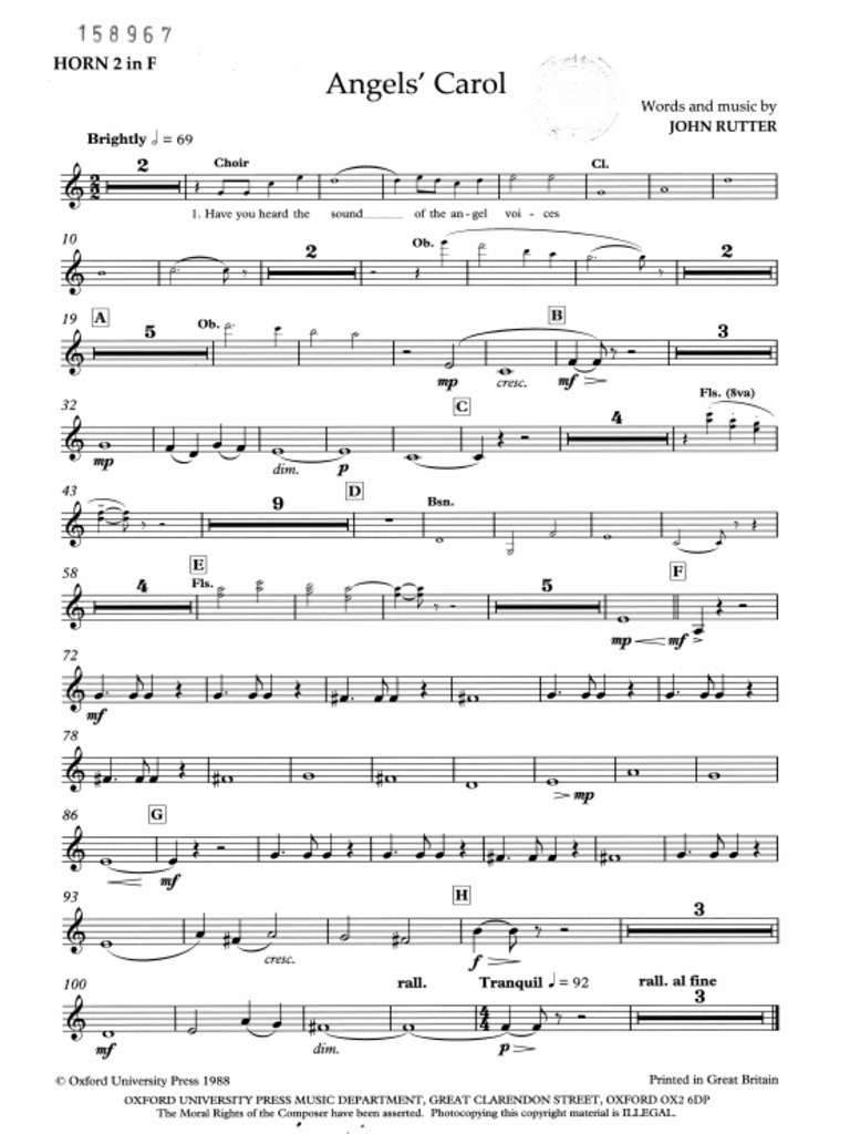 Rutter Angels Carol Horn 2 | PDF