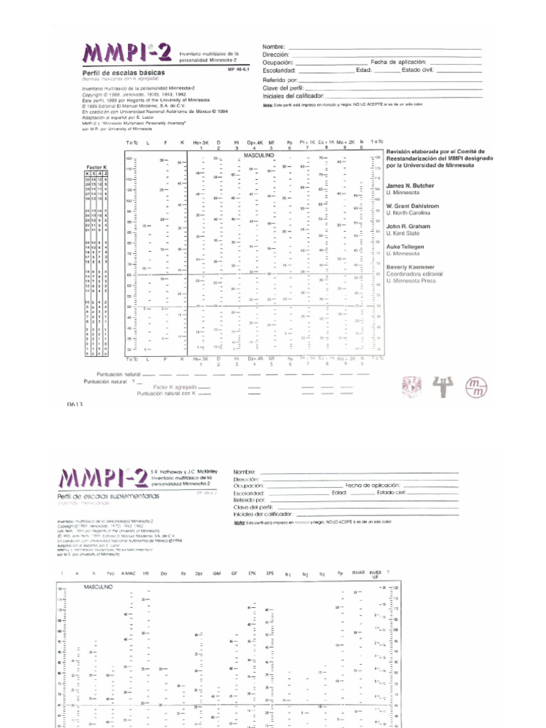 Perfiles Mmpi-2 Masculino | PDF