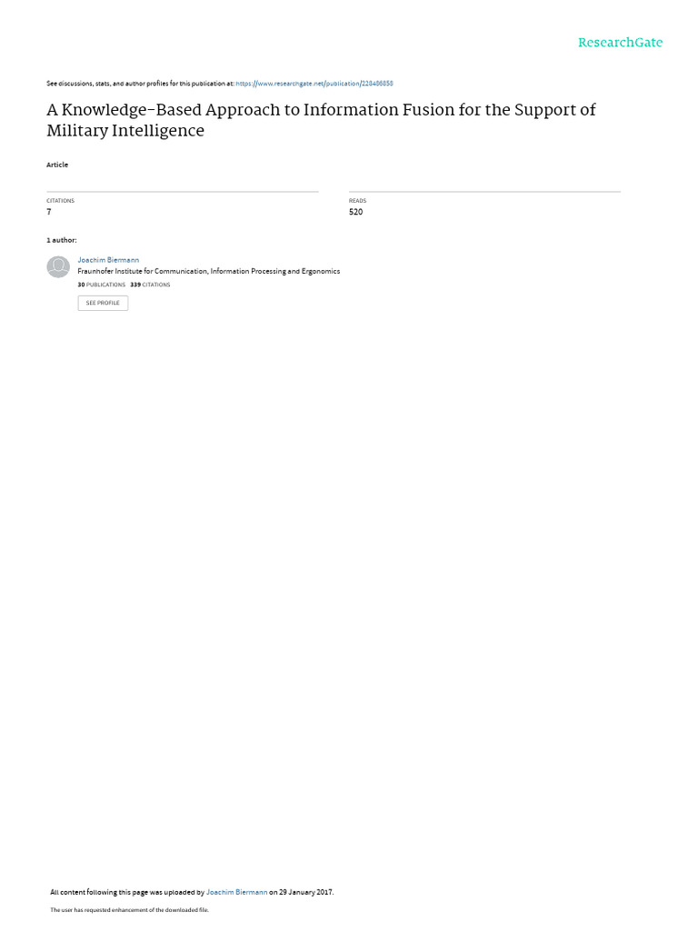 A Knowledge-Based Approach To Information Fusion F | PDF | Information | Knowledge