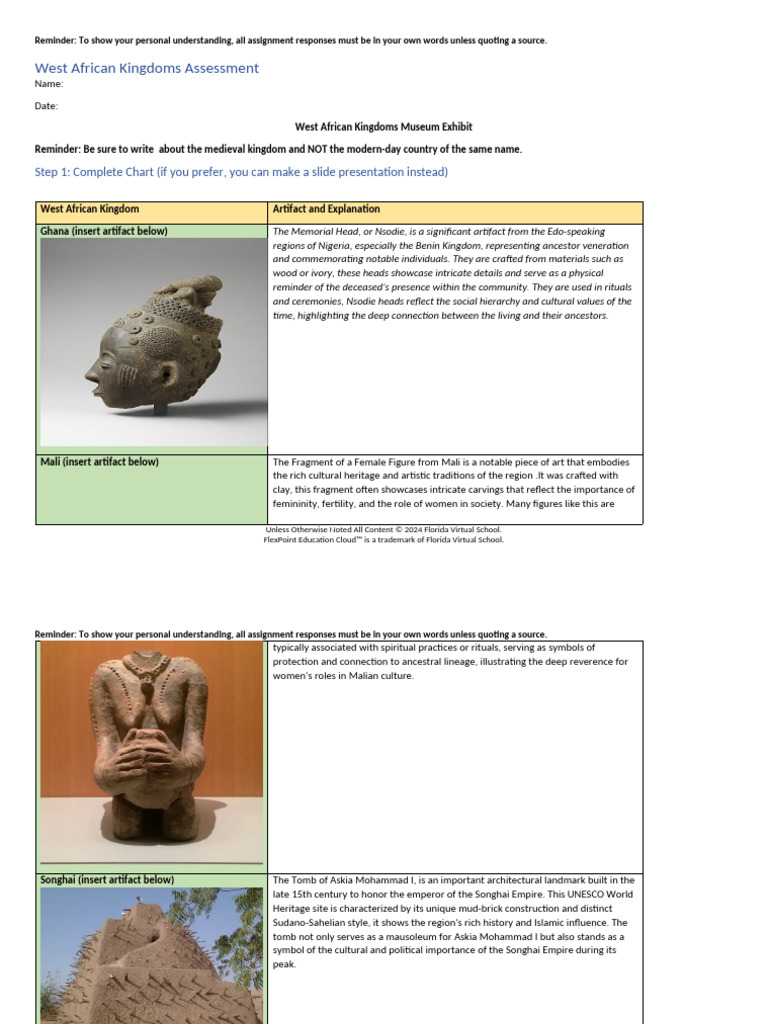 West African Kingdoms WH Yourname | PDF | West Africa