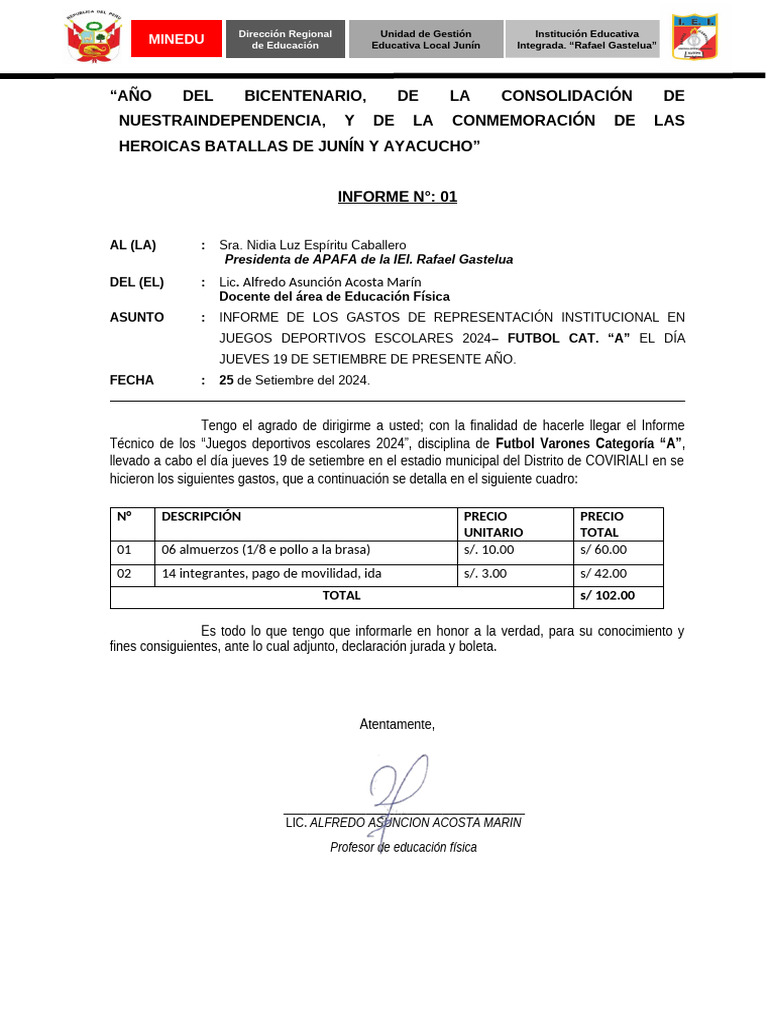 Informe Jde Etapa Ie | PDF