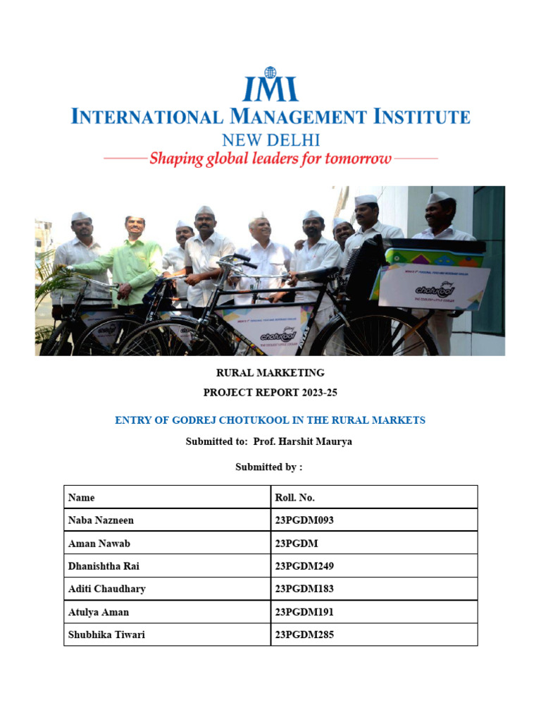 Godrej Chotukool: Rural Market Strategy | PDF | Refrigerator | Pricing