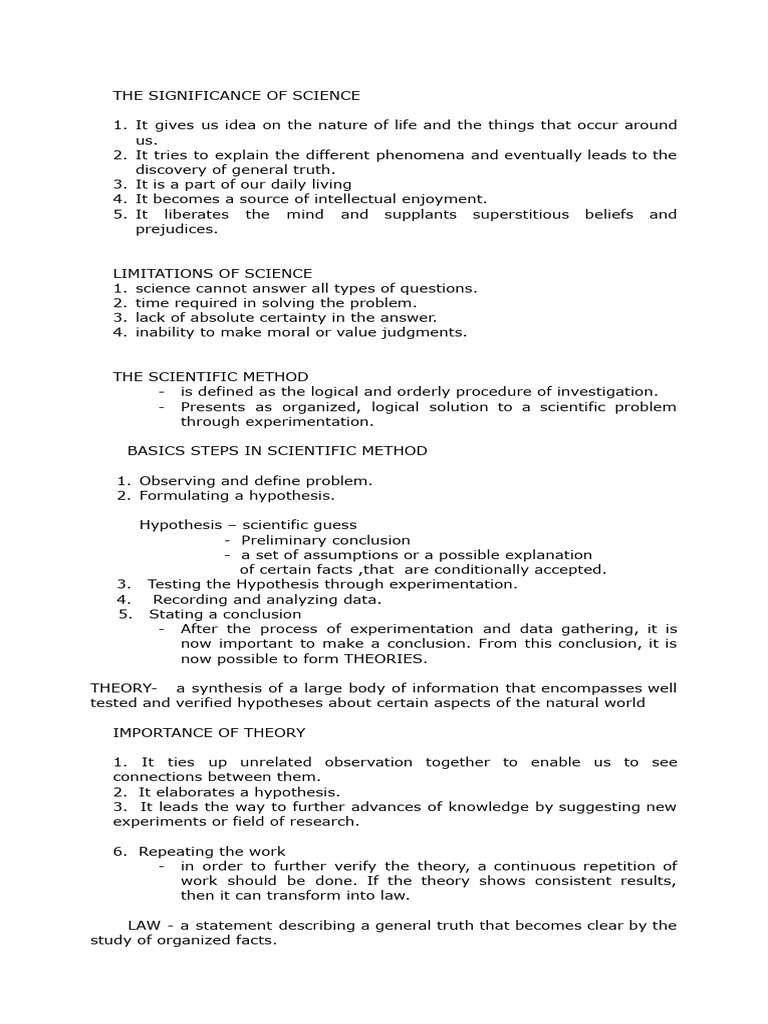 Significance and Method of Science | PDF
