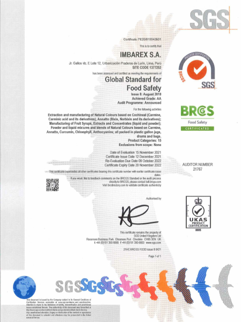 BRC Certificate | PDF