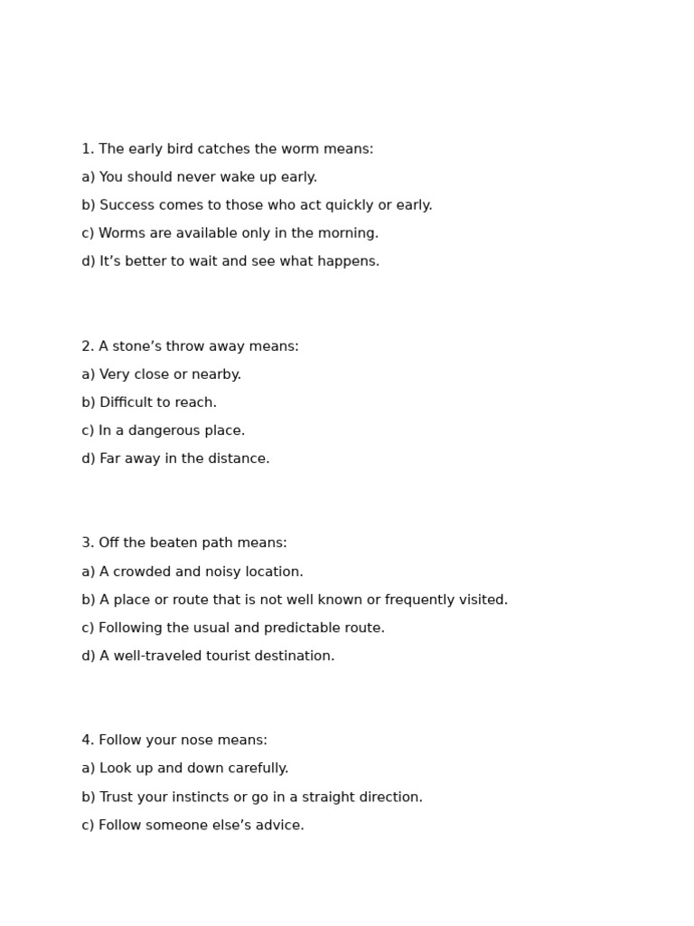 Idiom 19-20 Activity | PDF