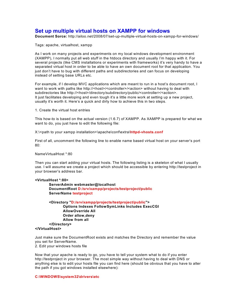 Xampp Server Configuration | PDF | Apache Http Server | Hypertext ...