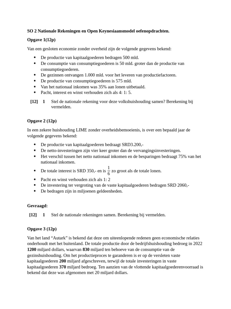 Nationale Rekeningen en Open Economie 2024-2025 2 | PDF