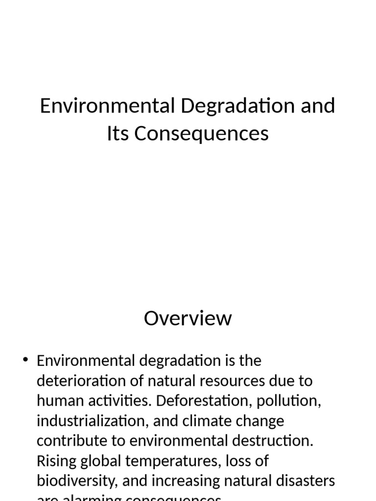 Environmental Degradation Consequences | PDF